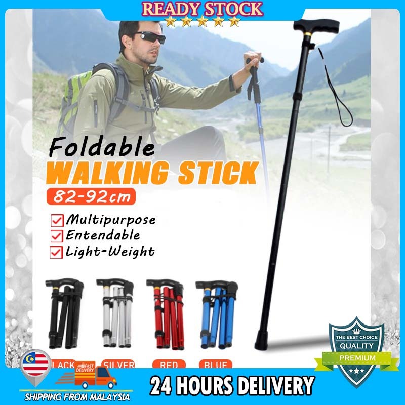 💖Multi Purpose Hiking folding Stick Light Weight Trekking Pole ...