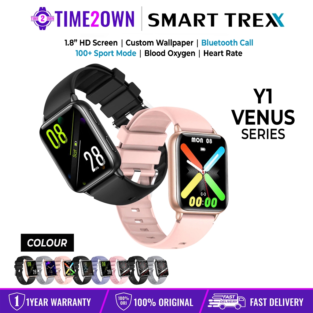 SMART TREX VENUS Y-1 Smartwatch Bluetooth Call HD 1.81 Inch Curve ...