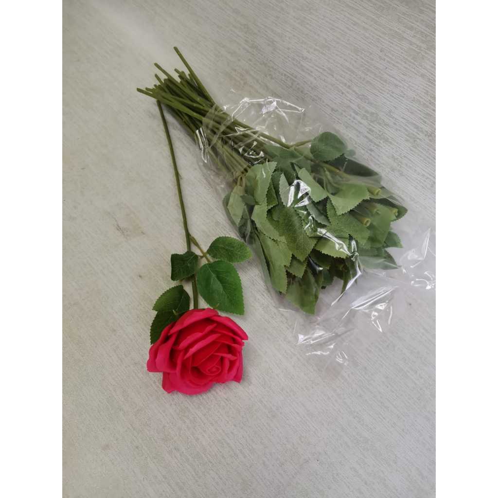 [READY STOCK] 10PCS/50PCS ARTIFICIAL FAKE SOAP FLOWER STEM WITH LEAVES ...