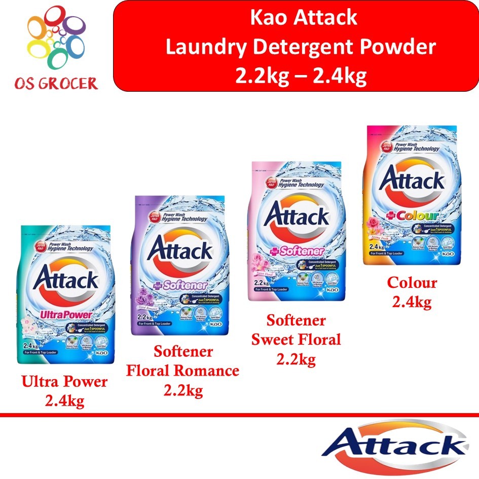 Kao Attack Detergent Powder 2200g - 2400g | Shopee Malaysia