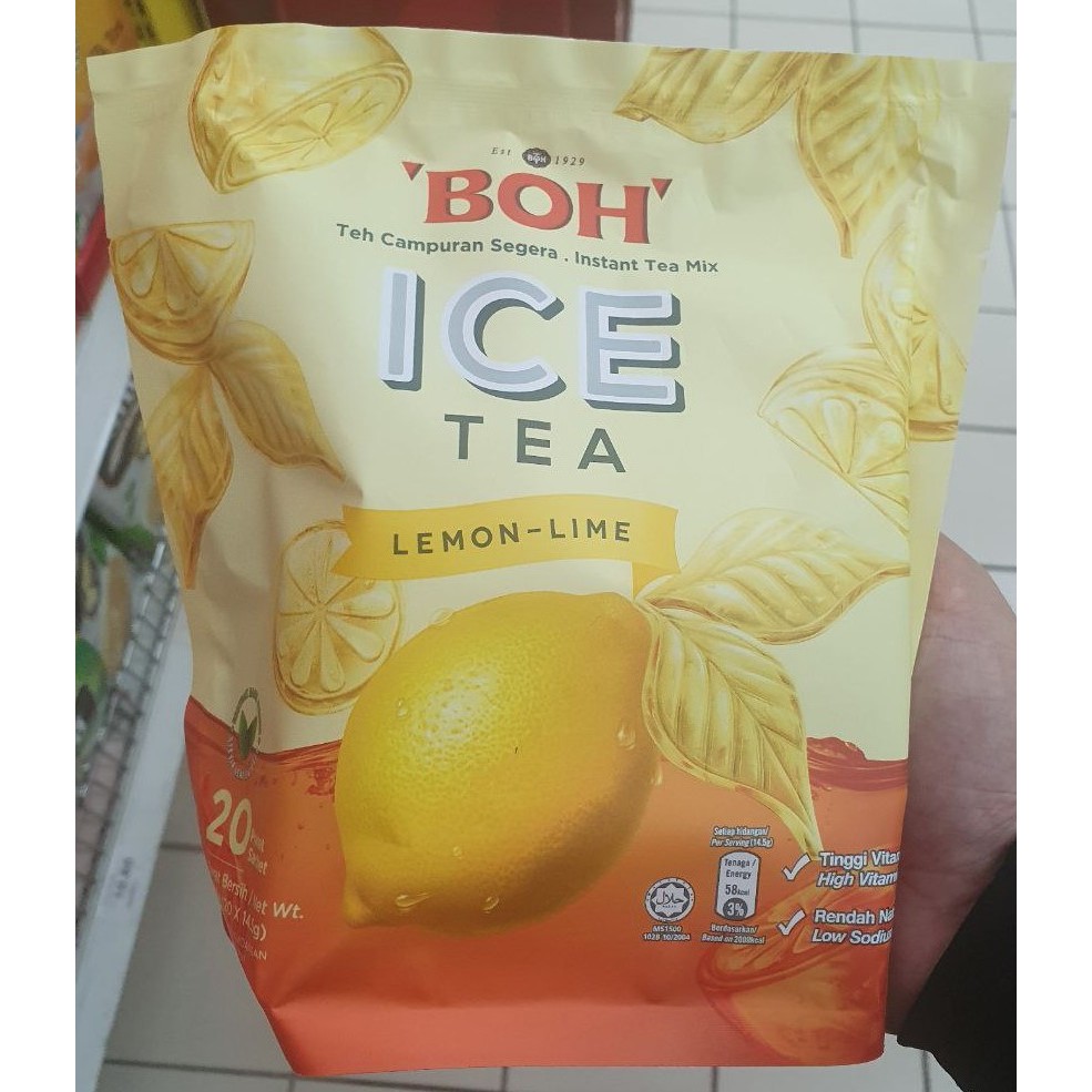 BOH Ice Tea Instant Tea Mix Teh BOH Lemon-Lime (20 sachets) | Shopee ...