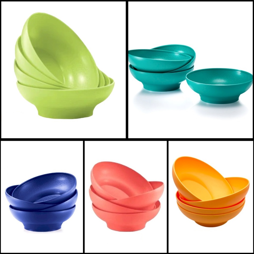 Tupperware Royale Blue / Open House / Blossom Bowls (4) 600ml | Shopee ...