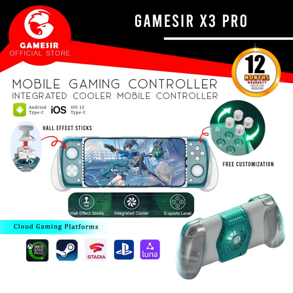Gamesir X3 Pro Mobile Gaming Controller Android Phone Gamepad iPhone 15 ...