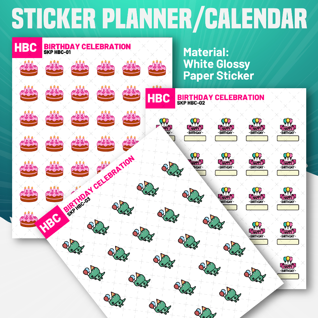 Birthday Celebration Calendar Planner Sticker | Icon Marking Sticker ...