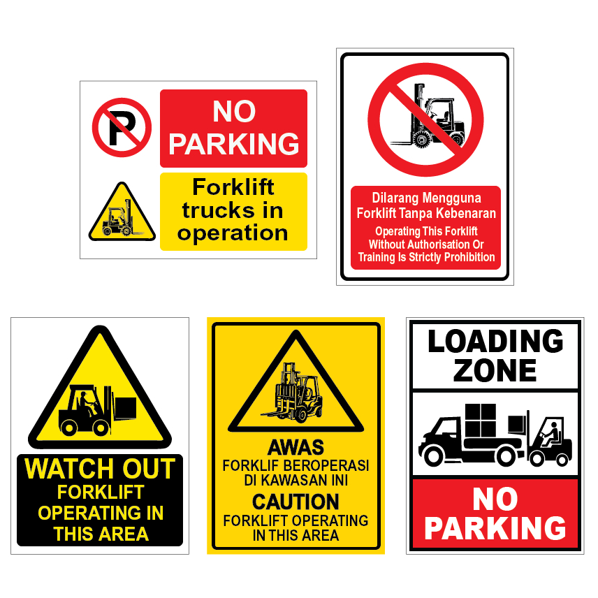 Forklift Sign No Parking / Operating In This Area Loading Zone 3M ...
