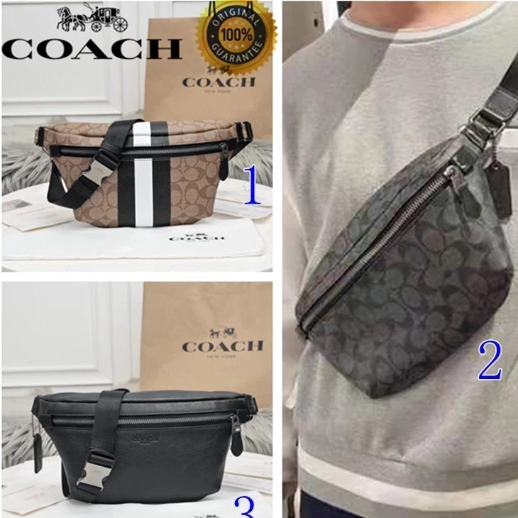 Original Coach new waist bag men fashion zipper chest bag large ...