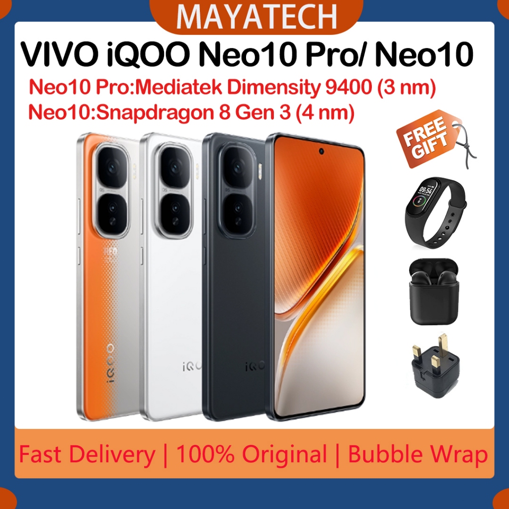 VIVO iQOO Neo10 Pro Mediatek Dimensity 9400 (3 nm)/iQOO Neo10 Snapdragon 8 Gen 3 (4 nm) 6.78 ...