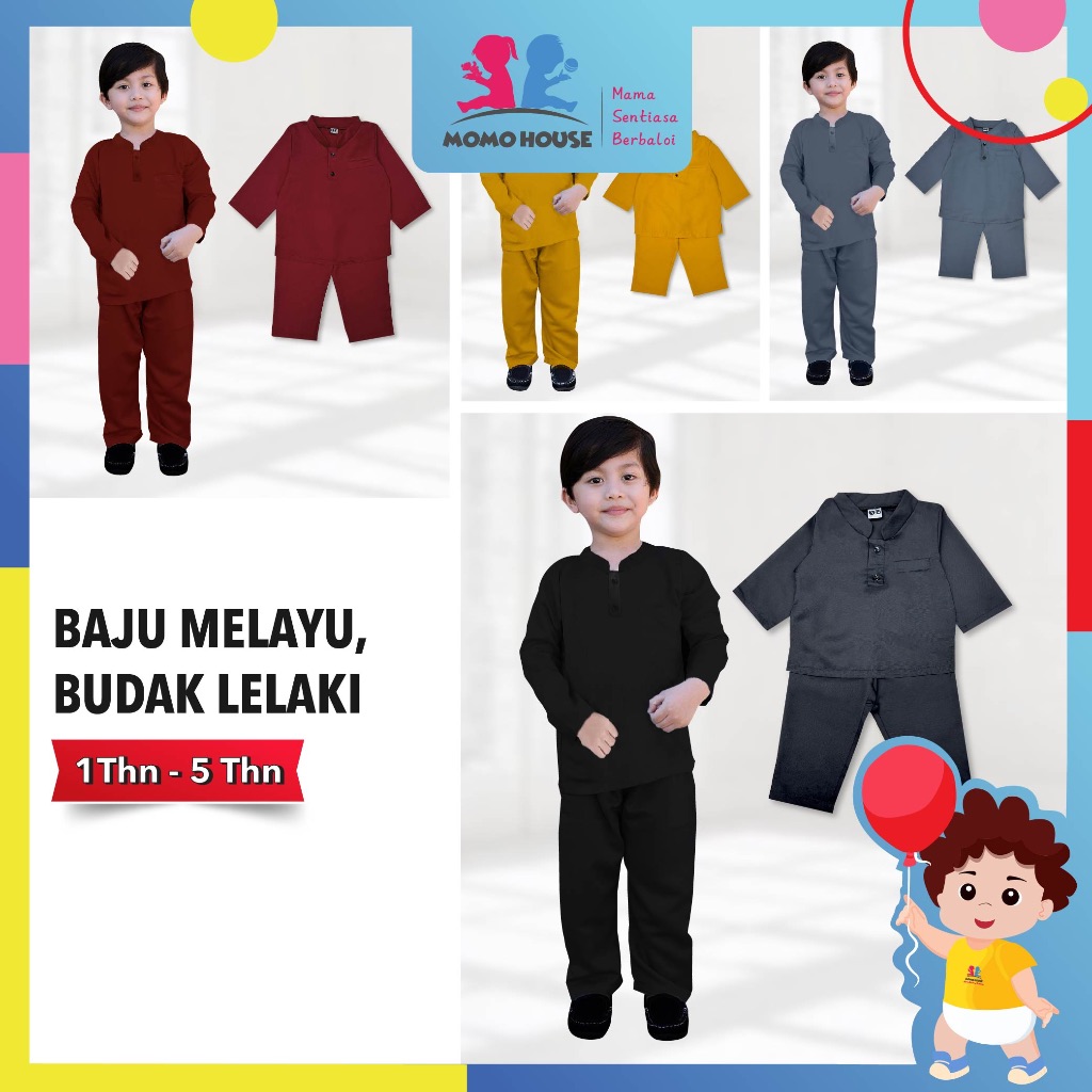 Momo House Baby Boy Baju Raya Murah Budak Baju Melayu Baby Baju Raya ...
