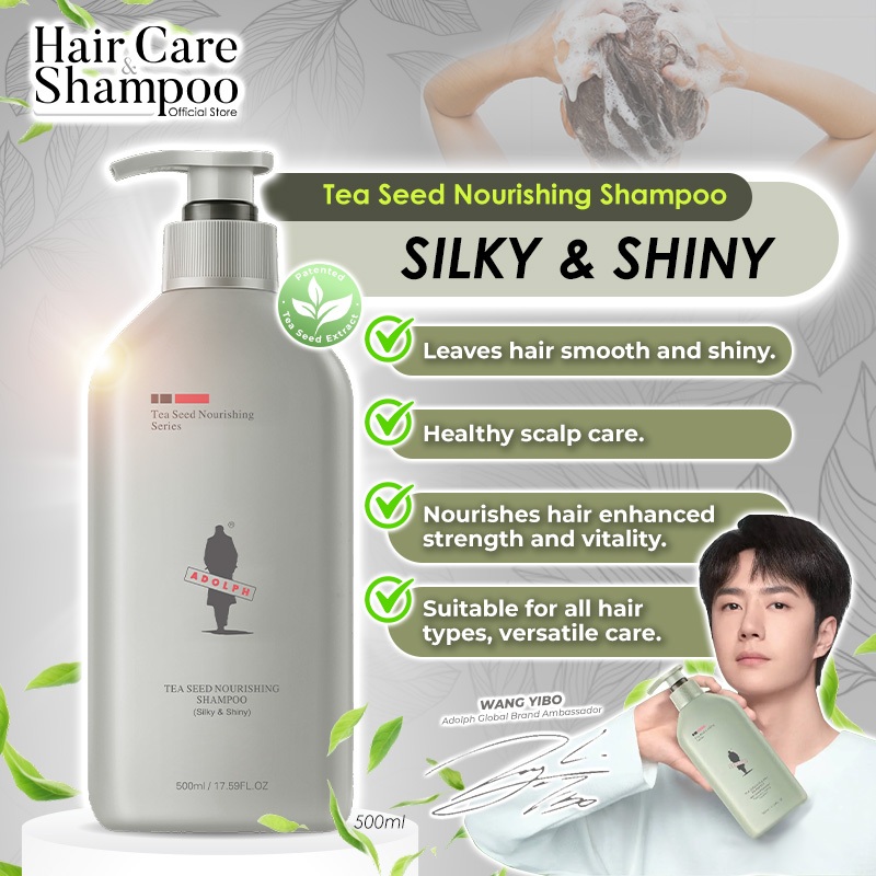 ADOLPH Tea Seed Nourishing Hair Shampoo (Silky & Shiny) 500ml Hair Care ...