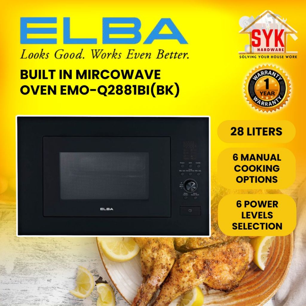 SYK ELBA Built In Microwave Oven EMO-Q2881BI(BK) 28 Liters Mikrowave ...