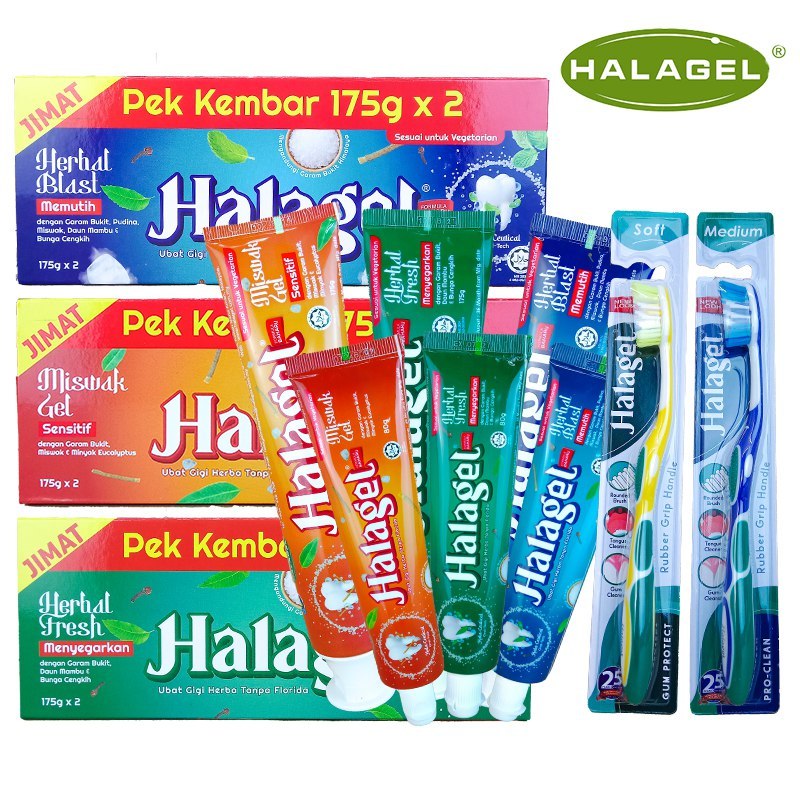 HALAGEL UBAT GIGI TANPA FLORIDA TOOTHPASTE HERBAL BLAST HERBAL GREEN ...