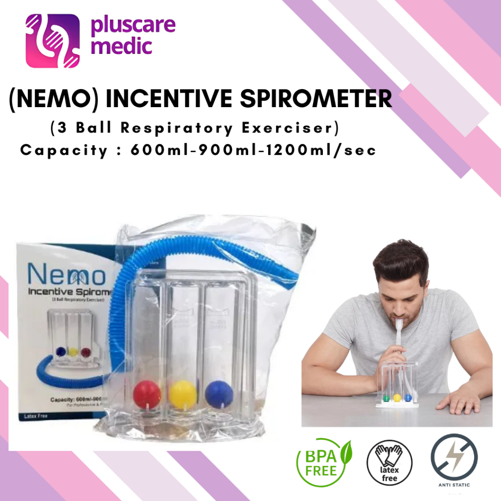 NEMO INCENTIVE SPIROMETER (3 Ball Spirometer) BEST QUALITY! | Shopee ...