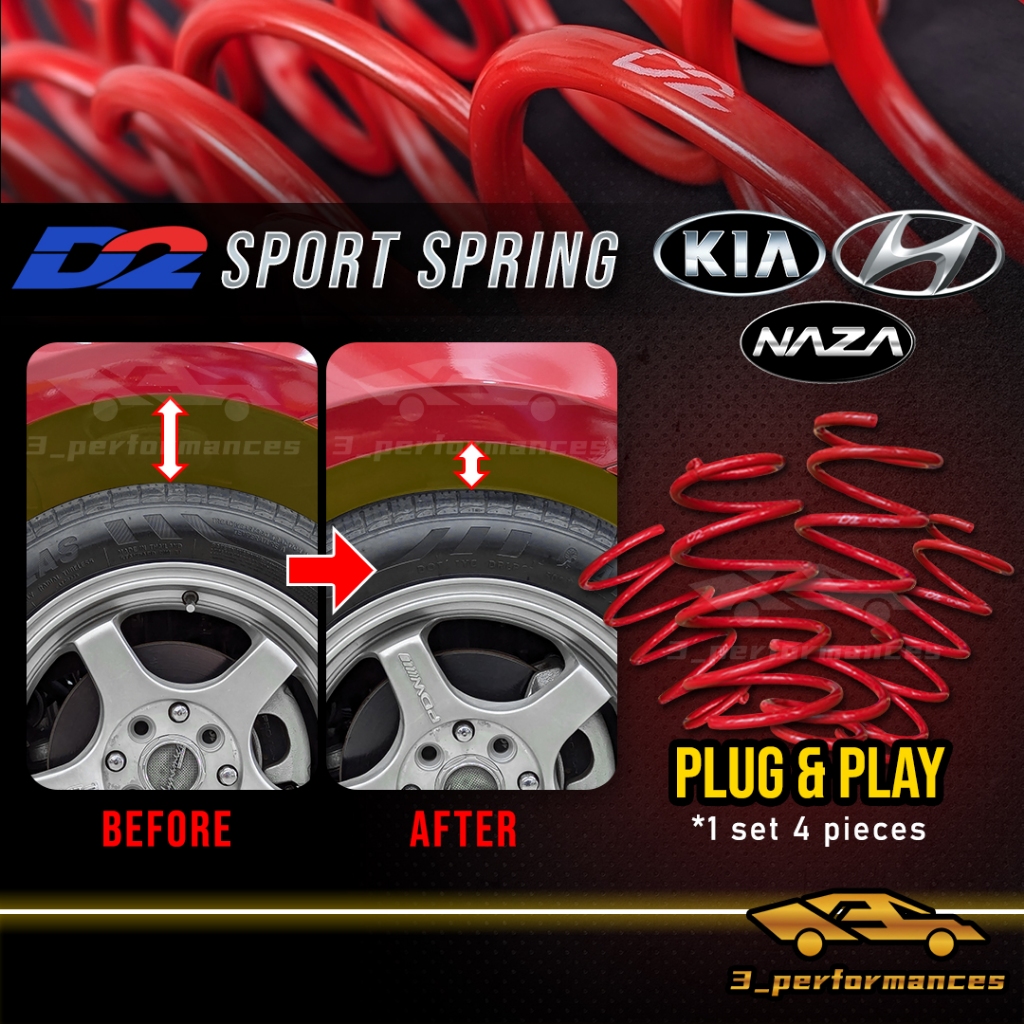 D2 Sport Spring Hyundai Getz Atos Accent Elantra Naza Ria Citra Kia ...