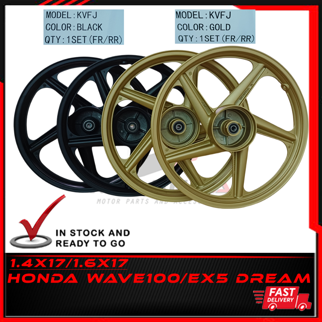 SPORT RIM HONDA WAVE100 EX5 DREAM 5 BATANG 5L FULL CHOP Cast Wheel RODA RIM Motorcycle WITH ...