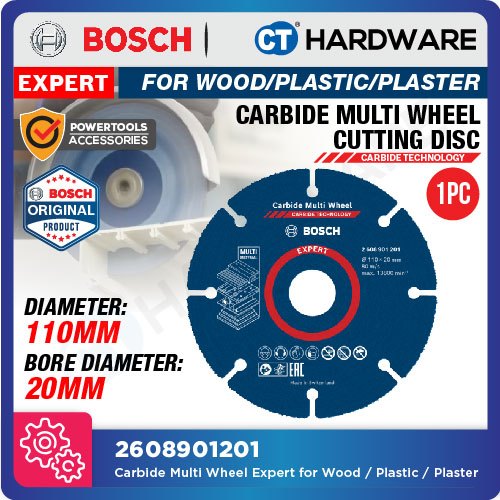 Bosch 2608901201 Carbide Multi Wheel cutting disc 110mm X 20/16mm ...