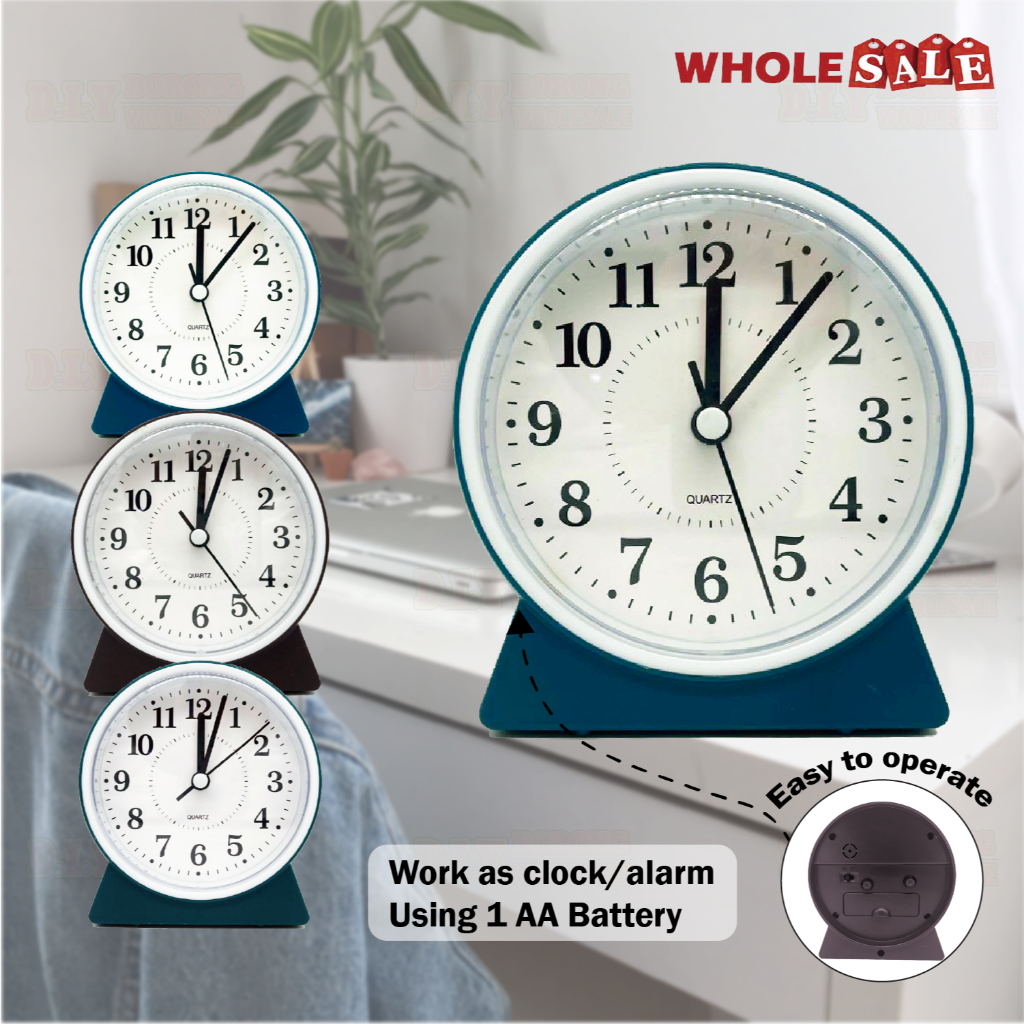 Round Alarm Clock Fashion Quartz Alarm Clock Loud Sound Analogue Desk ...
