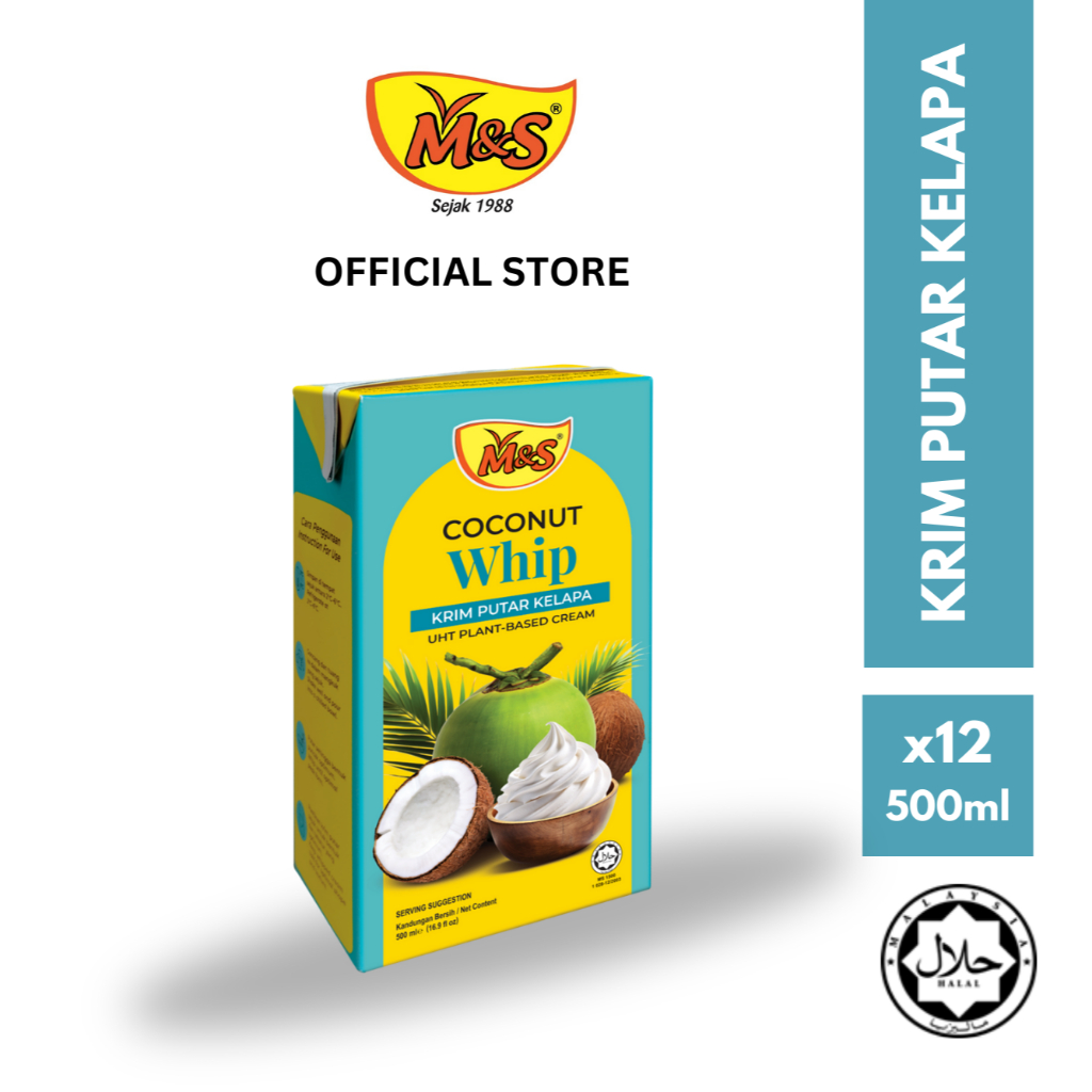 M&S Krim Putar Kelapa UHT (12 x 500ml) | Shopee Malaysia