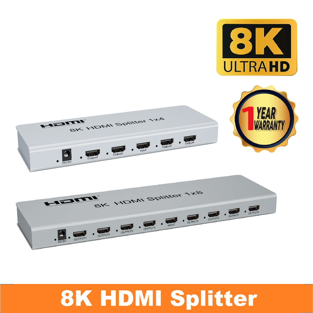 8K HDMI Splitter 1x4 1x8 HDMI Splitter | Shopee Malaysia