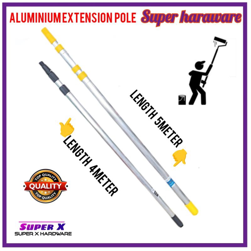 4M 5M Adjustable Aluminium Extension Pole Telescopic Rod Telescopic ...