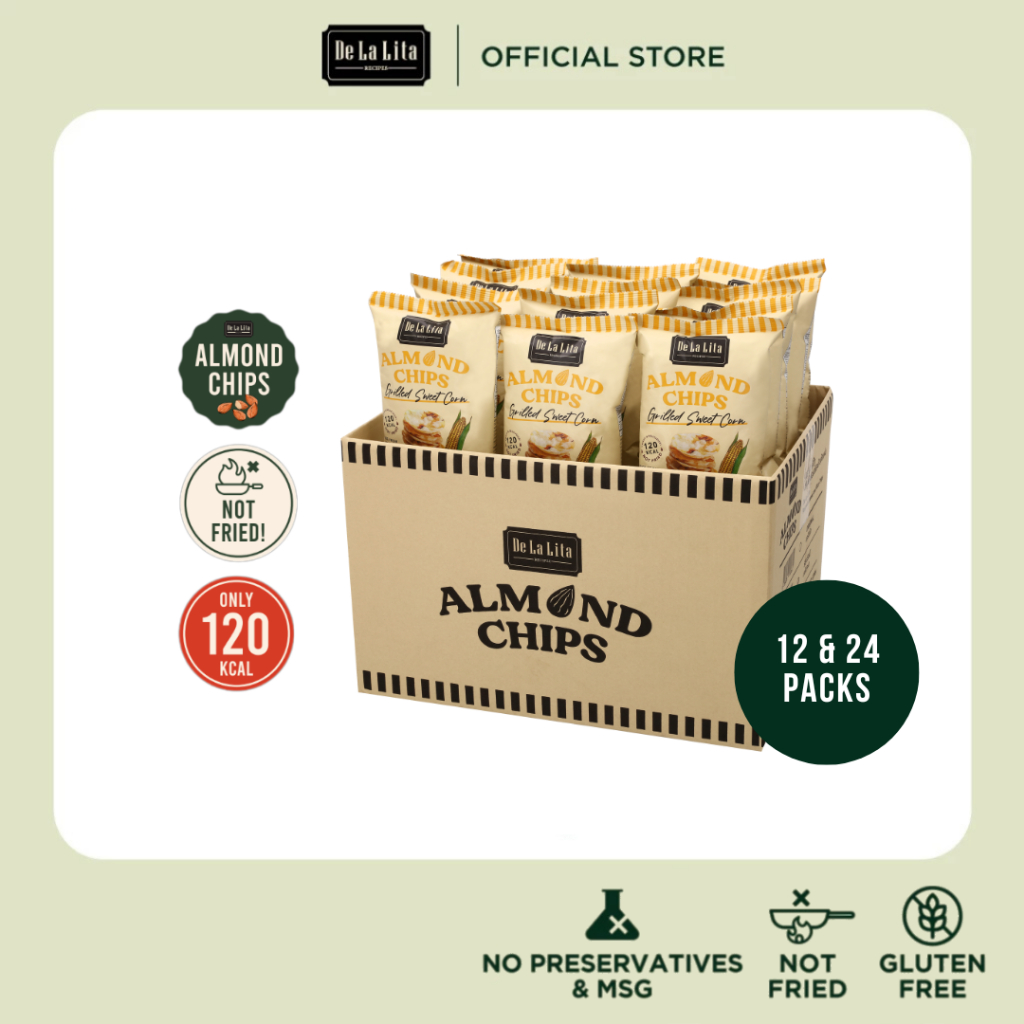 De La Lita - Almond Chips Grilled Sweet Corn Bundle (25g) Halal Healthy Snack | Shopee Malaysia
