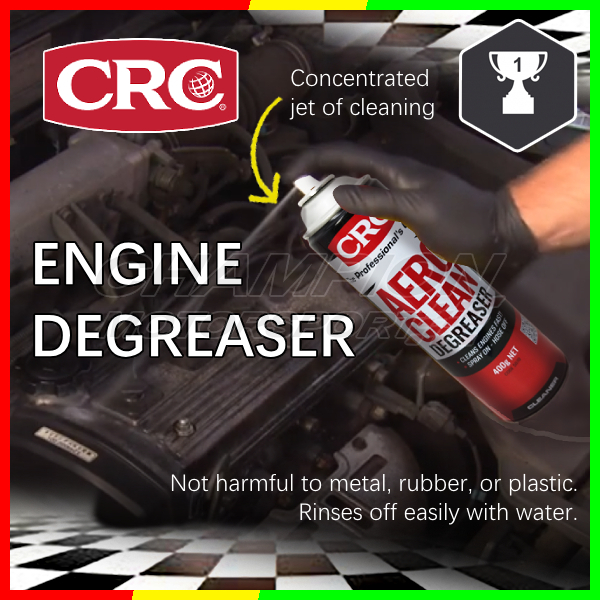 CRC AeroClean Engine Degreaser Jet Spray 400g Safe to Metal, Rubber and ...