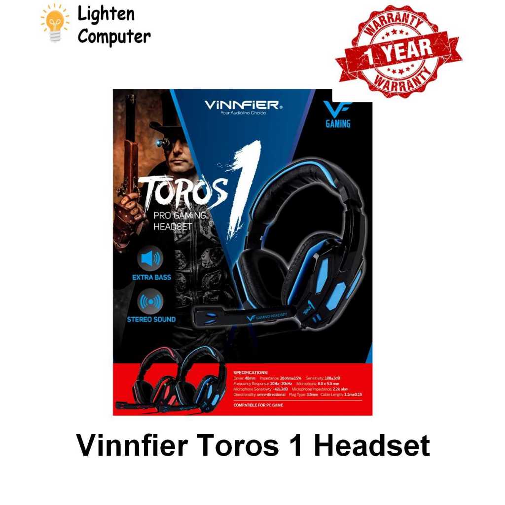 【NEW】 Vinnfier Toros 1 Pro Gaming Headset | Powerful Bass, Immersive ...