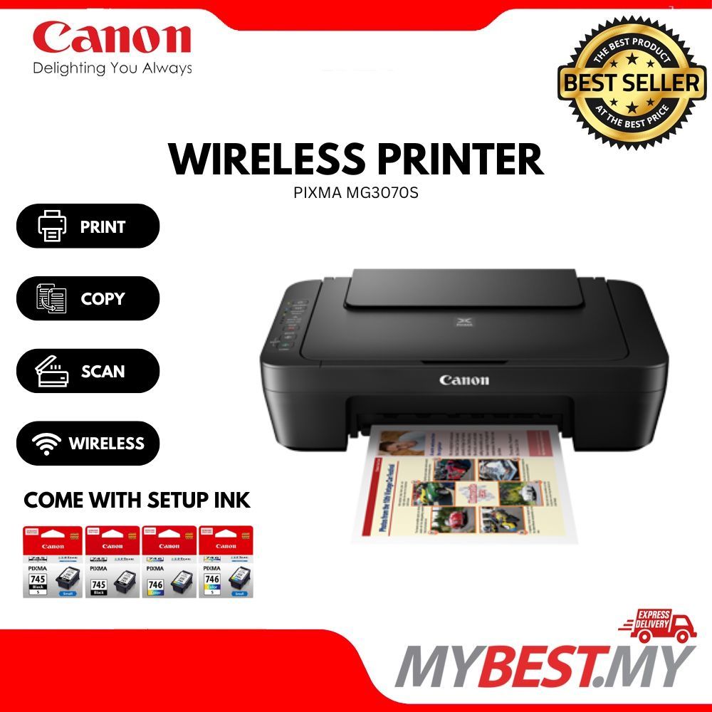 PRINTER CANON MG3070S WIFI - Print, Scan, Copy | Shopee Malaysia