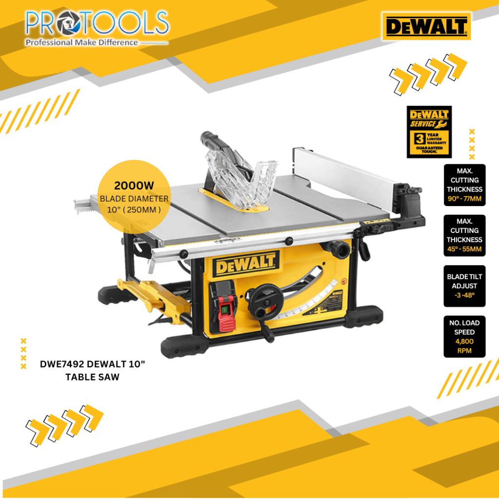 Dewalt DWE7492 10inch / 250mm 2000W Table Saw ( DWE7492-B1 / 7492 ) - 3 ...