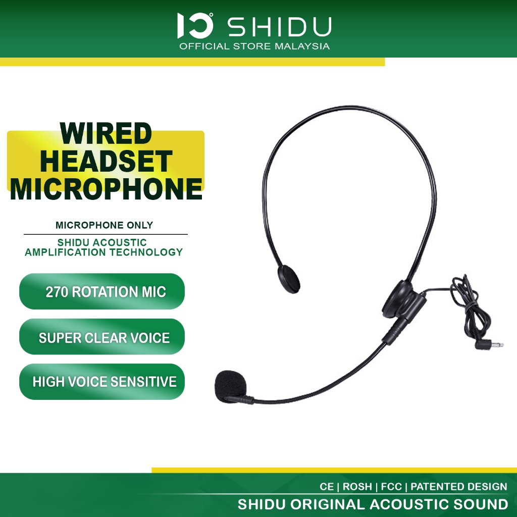 SHIDU™ SD-S5 Wired Microphone Headset Mic | Wayar Mikrofon | Elastic ...