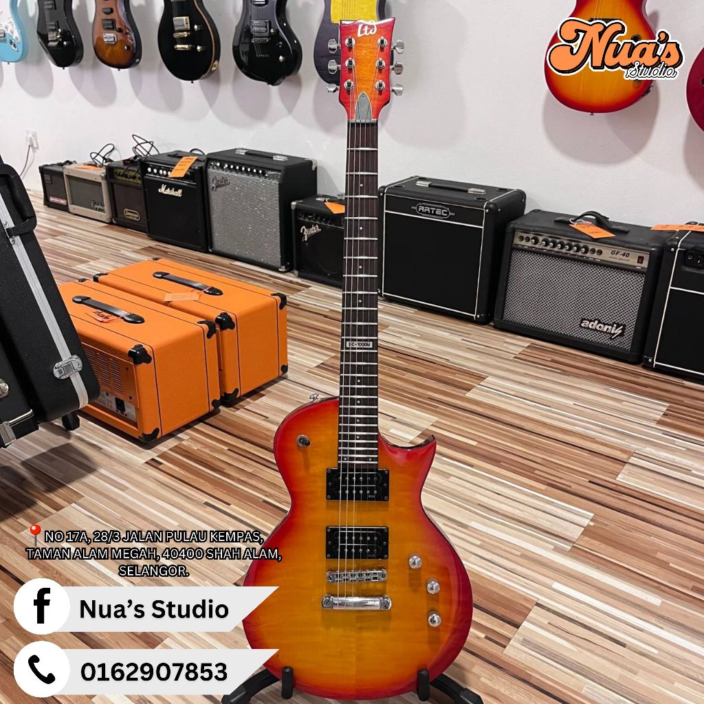 Esp LTD EC-100QM Cherry Sunburst Electric Guitar | Shopee Malaysia
