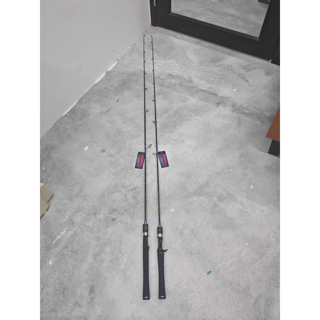 HASAMU WIND CAST Single Hand Solid Carbon Baitcast & Spinning Rod BC ...