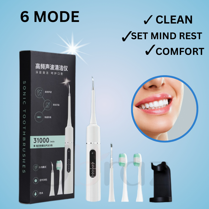 6 Mod Ultrasonik Elektrik Pembersih Gigi Electric Toothbrush Teeth ...