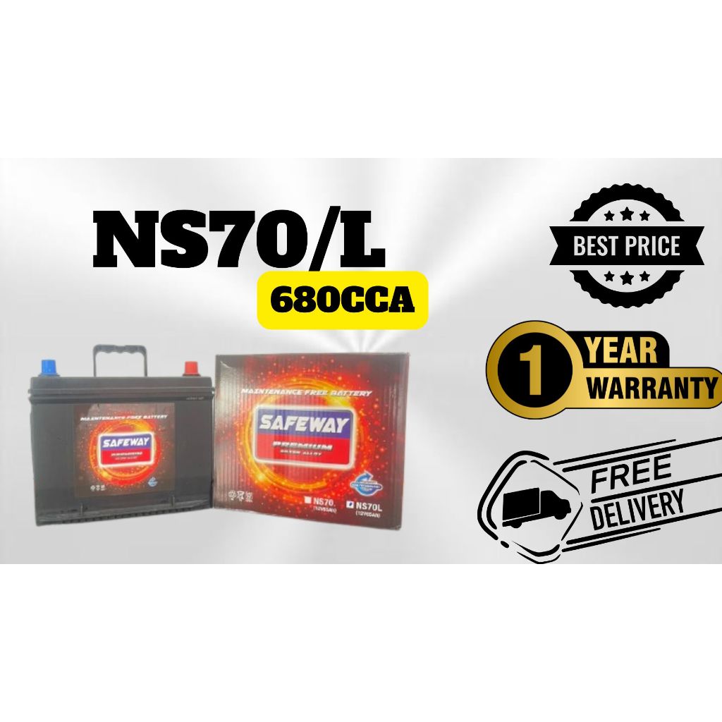 (Installation Provided)Bateri Kereta Safeway MF Ns70/L l Proton Waja ...