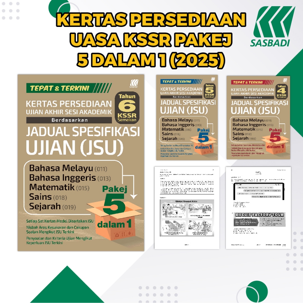 KERTAS PERSEDIAAN UASA KSSR PAKEJ 5 DALAM 1 (2025) | Shopee Malaysia