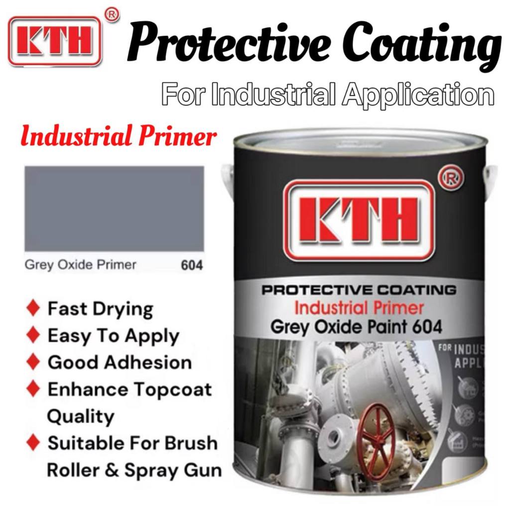 KTH Protective Coating Industrial Primer Grey Oxide Paint 604 #1 Liter ...