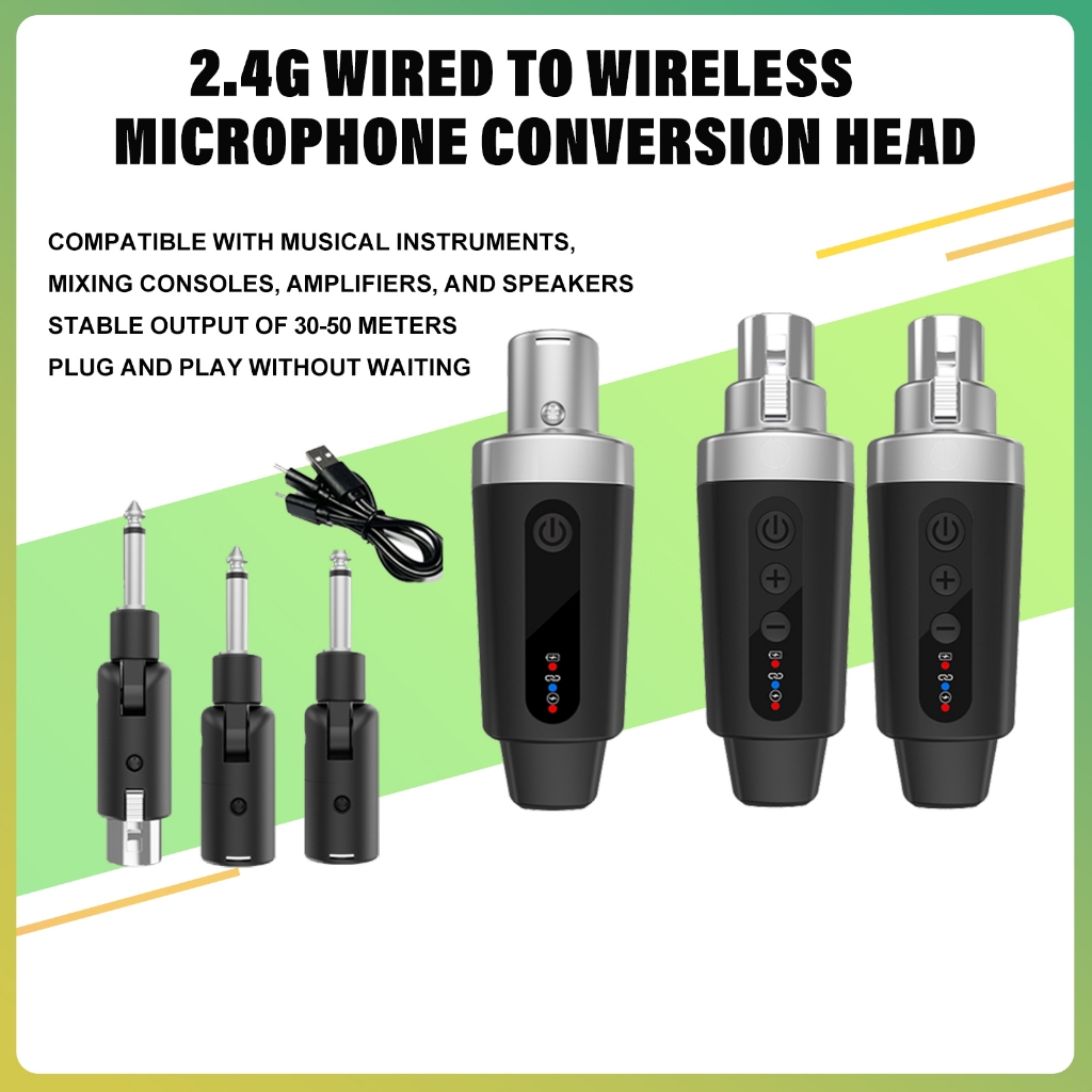 2.4GHz XLR wireless microphone transmitter and receiver system ...