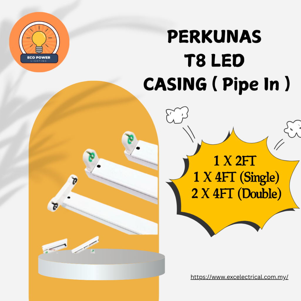 PERKUNAS T8 LED CASING ( Pipe In ) | Shopee Malaysia