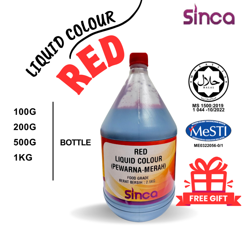 Pewarna Cecair Merah / Red Liquid Colour 300g / 500g / 1kg - Gred ...