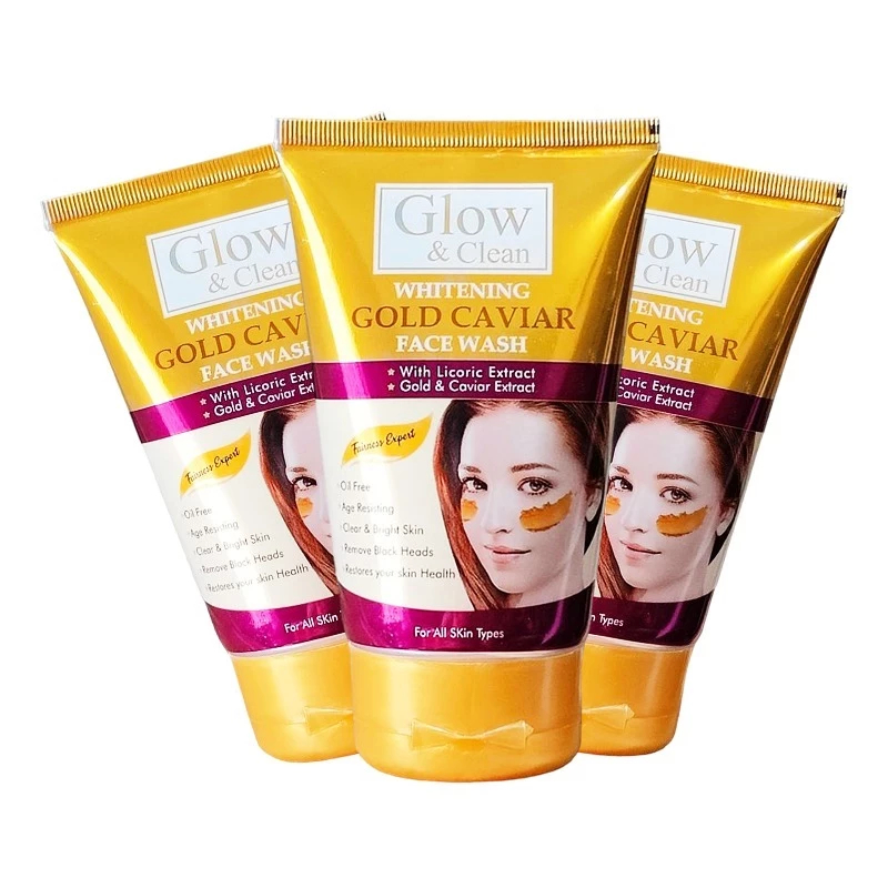 💯% Original, Viral Glow & clean whitening gold caviar face wash 120ml from Pakistan | Shopee ...