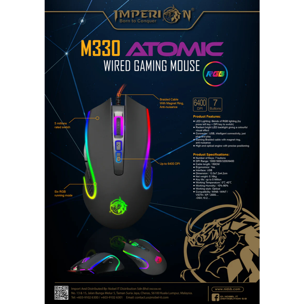 Salpido M330 ATOMIC Gaming Mouse Wired RGB | Shopee Malaysia