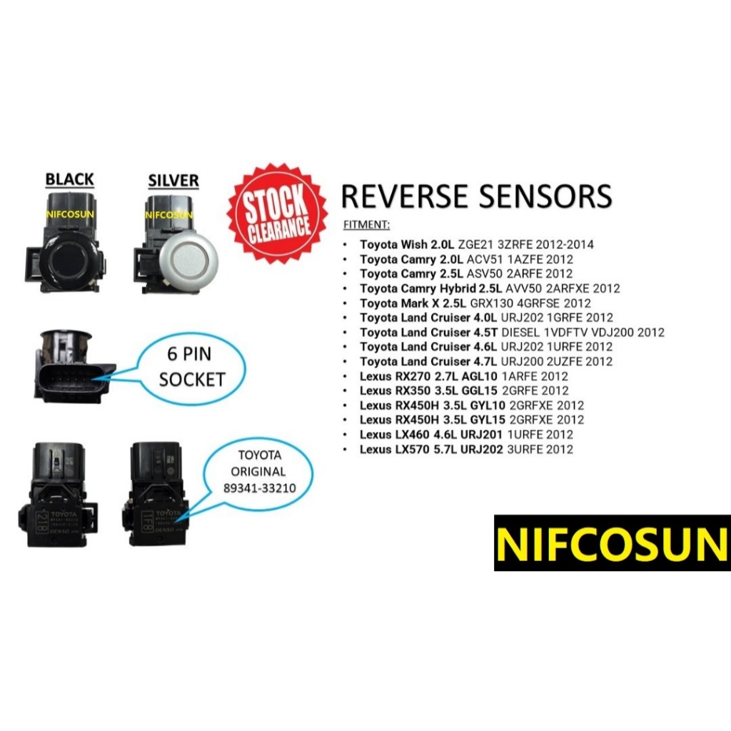[STOCK CLEARANCE] TOYOTA ORIGINAL REVERSE SENSOR (89341-33210) | Shopee ...