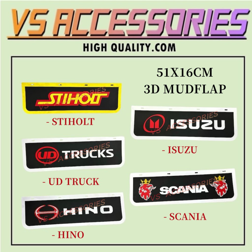 51X16CM 3D MUDFLAP SCANIA/UD/HINO/TRUCK/STIHOLT LOGO | Shopee Malaysia