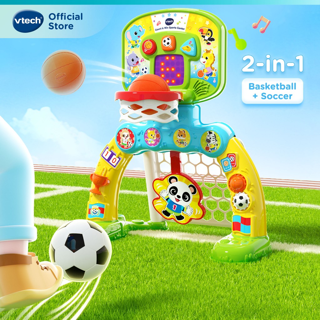 Vtech 2 in 1 Count & Win Sports Centre Basketball Football Sports Toys ...