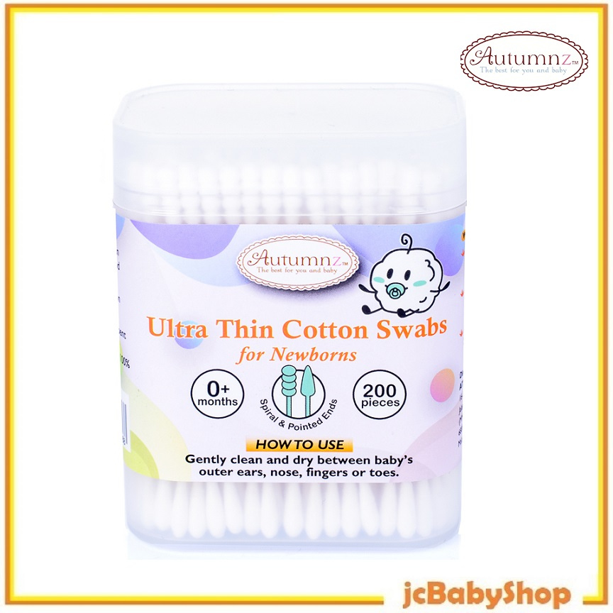 Autumnz Ultra Thin Cotton Swabs Swab for Newborn Baby Newborns (200 pcs ...