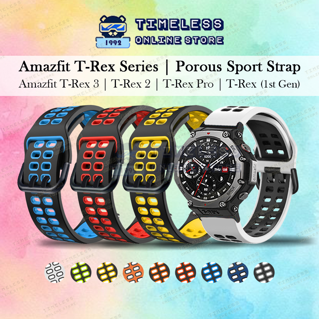 🇲🇾Amazfit T-Rex 3, T-Rex 2, T-Rex Pro Strap, Porous 22mm Sporty Band (For trex3, trex2, trex, t ...