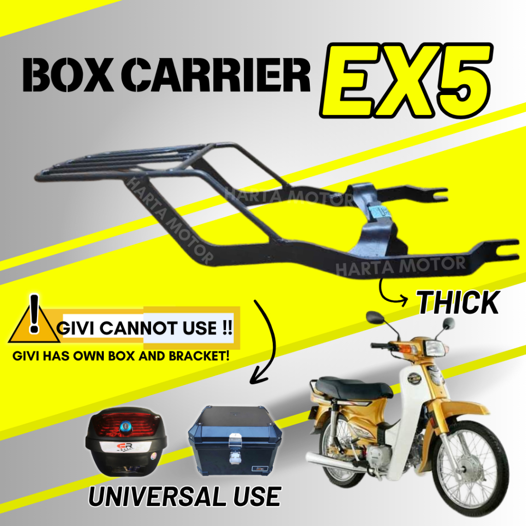 HONDA EX5 DREAM HIGH POWER EX5100 REAR BOX MONORACK BOX CARRIER BRACKET KAKI TABAK HEAVY DUTY ...