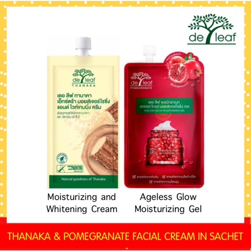 De Leaf Thanaka Pomegranate Ageless Glow Moisturizing Gel De Leaf ...