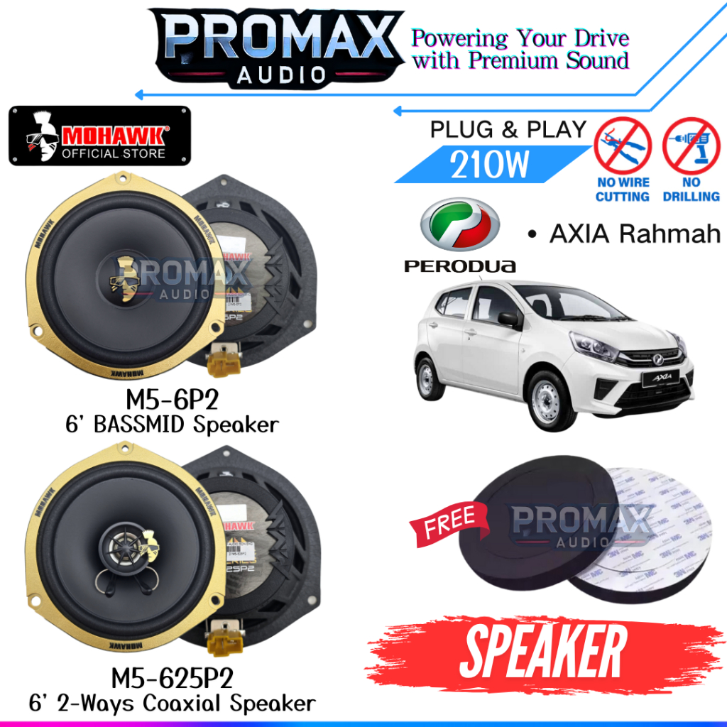 PERODUA AXIA RAHMAH 22K | MOHAWK M5 GOLD Series 210W Plug & Play ...