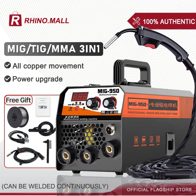 MIG-950 MIG Welding Machine Set Gasless MIG/MMA/TIG 3in1 Inverter IGBT ...