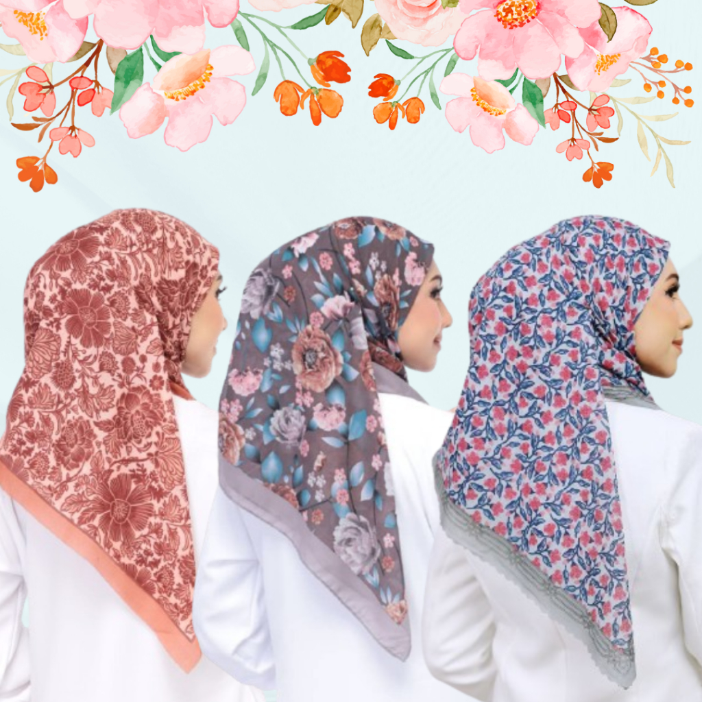 [ 𝑩𝒖𝒏𝒈𝒂 𝑺𝒆𝒓𝒊𝒆𝒔 ] Tudung Bawal Cotton Premium Corak Bunga Bidang 45 ...